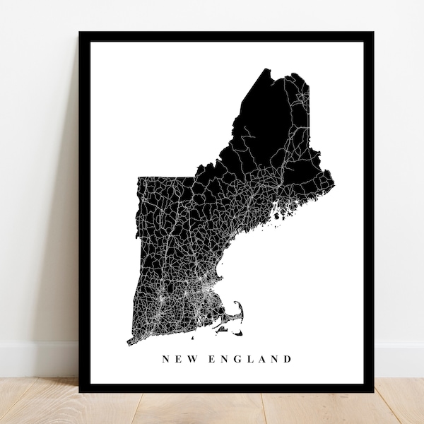 Map of New England - Etsy