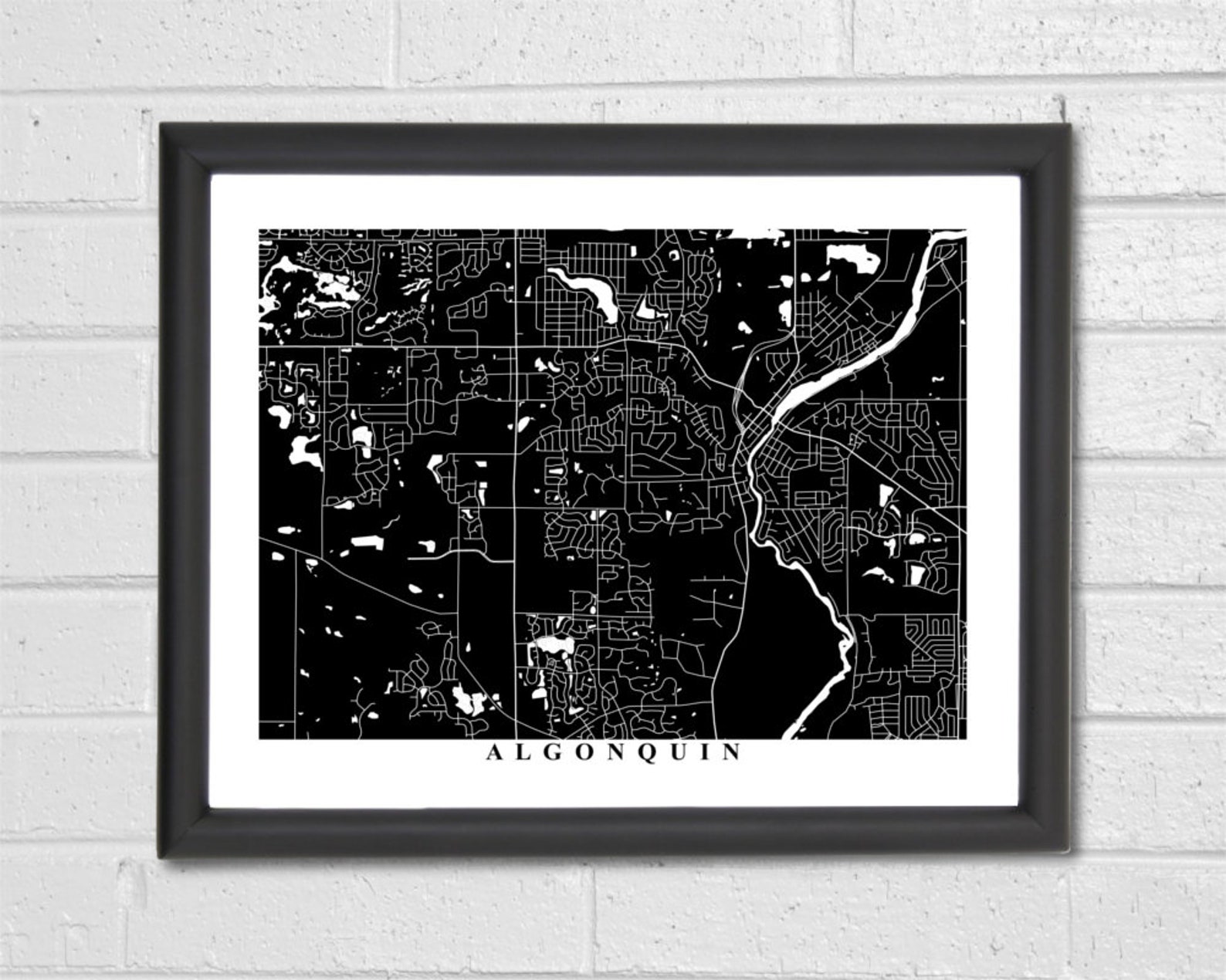 Algonquin Park Map Art City Map Illinois Office Decor - Etsy