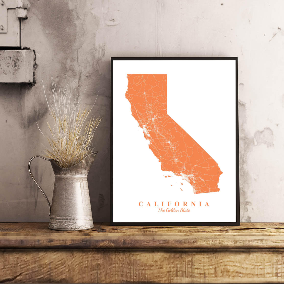 California Map Art Map Print State Map Travel Gift Map - Etsy