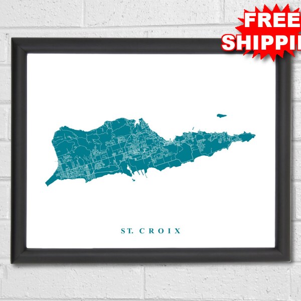 St Croix Map - Etsy