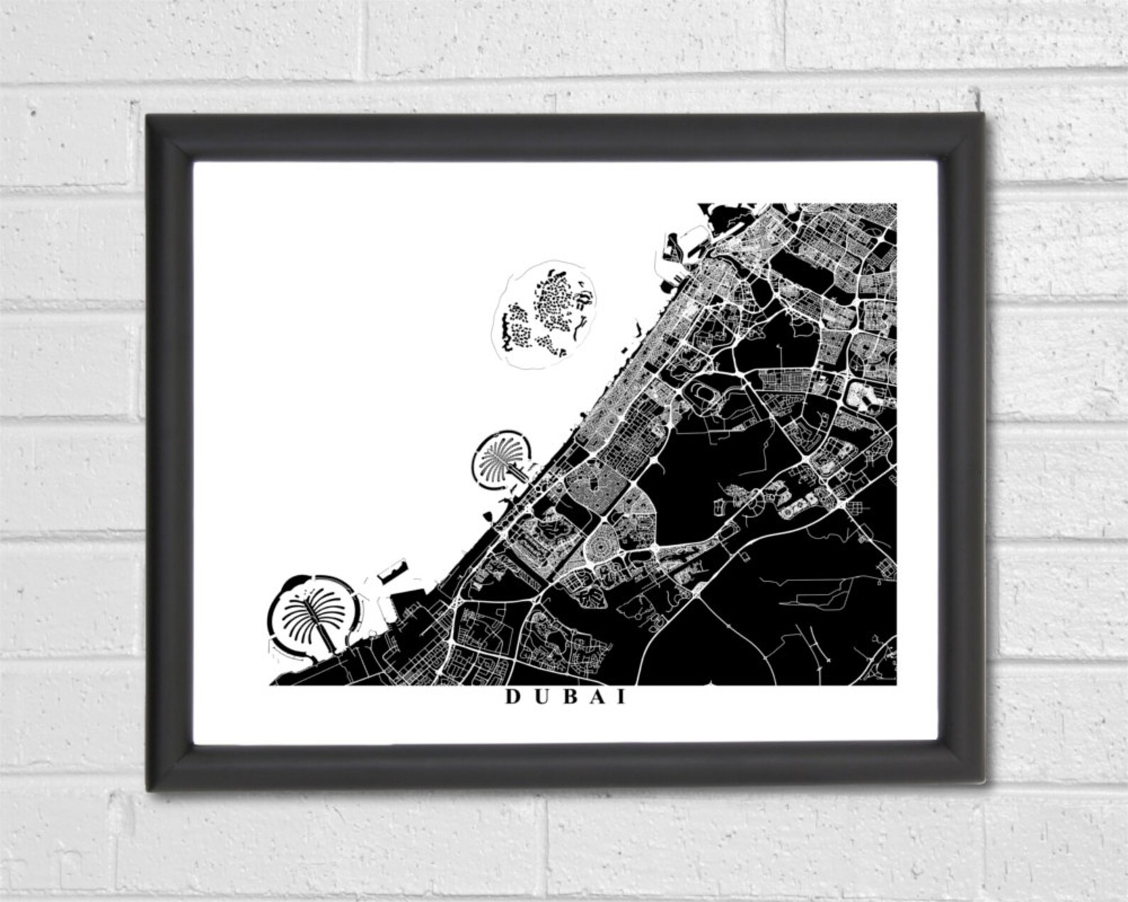 Dubai Map Art Map Print United Arab Emirates UAE GCC | Etsy