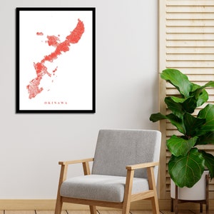 Okinawa Map Art Japan City Streets Map Print Custom Travel Gift Office ...