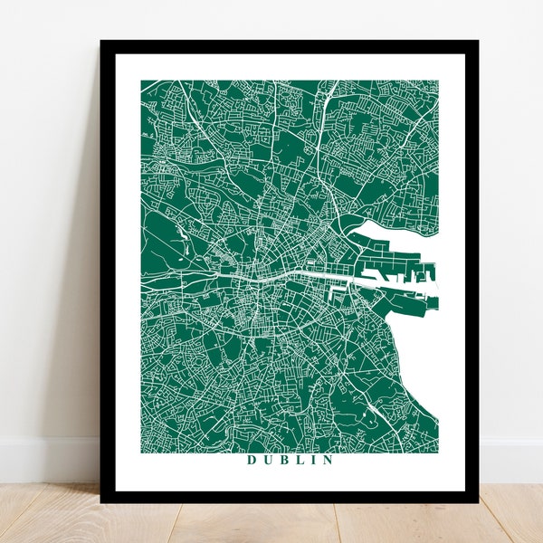 Dublin City Print, Street Map Art - Etsy
