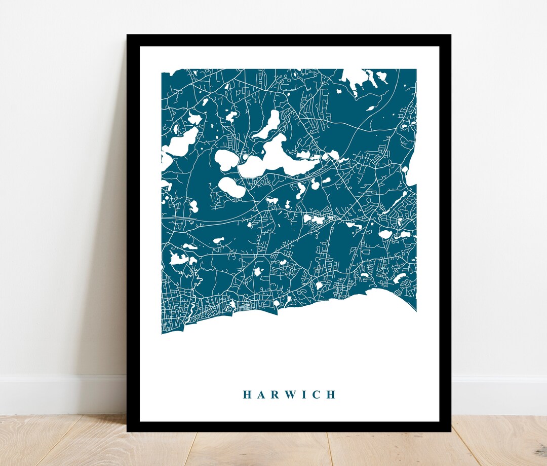 Harwich Map Art Massachusetts City Map Print Travel Gift - Etsy