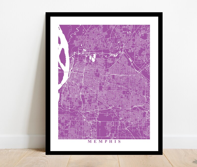 Memphis Map Art Tennessee Custom City Streets Map Print - Etsy