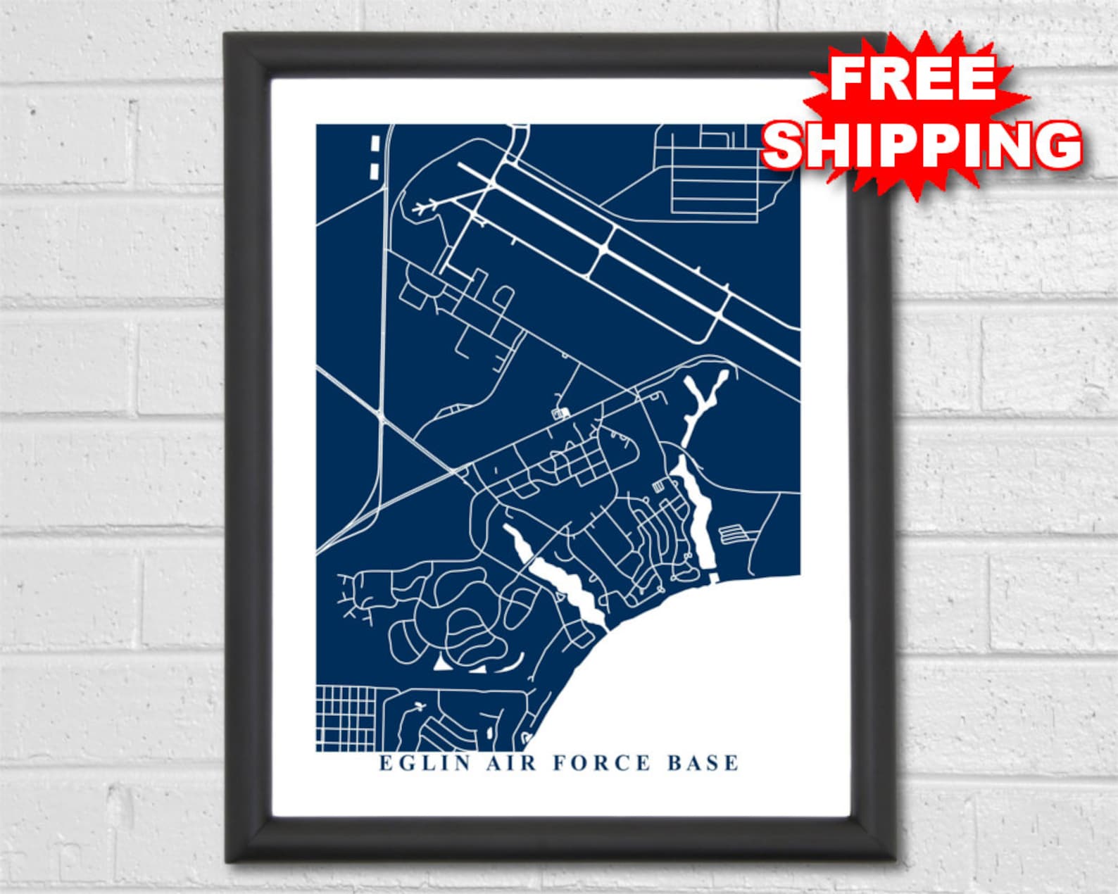 Eglin Air Force Base Map Art Streets Map Print Florida - Etsy