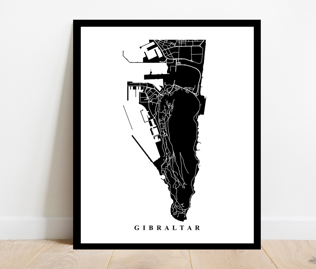 Gibraltar Map Art Custom City Streets Wall Poster Home - Etsy