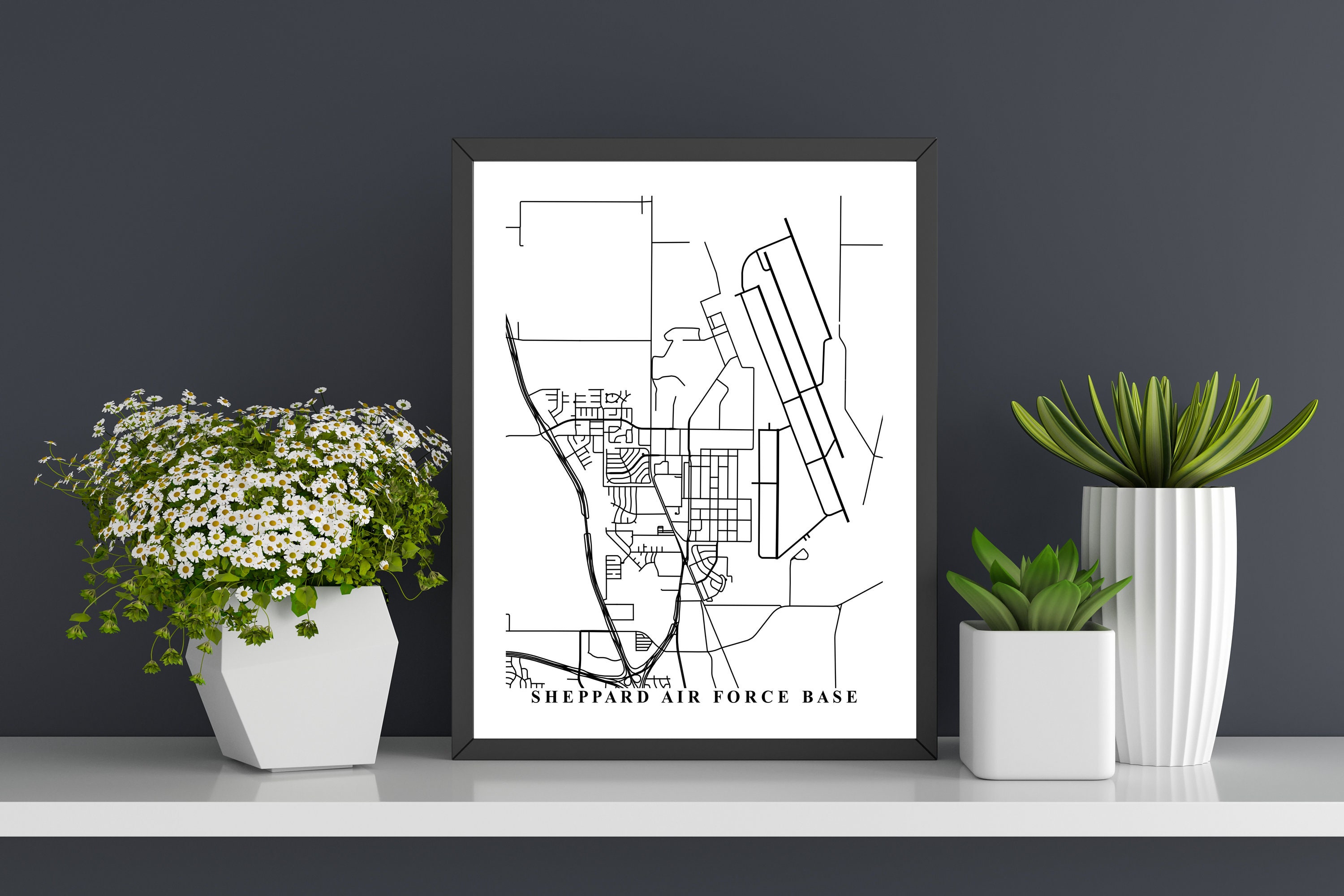 Sheppard Air Force Base Map Art City Streets Map Print - Etsy