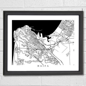 Haifa Map Art Map Print Israel Map Print Home Map - Etsy