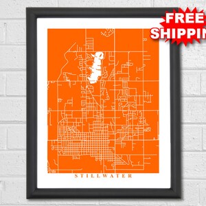 Stillwater Map Art Map Print Oklahoma Oklahoma State | Etsy