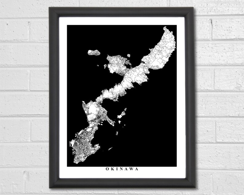 Okinawa Map Art Japan City Streets Map Print Custom - Etsy