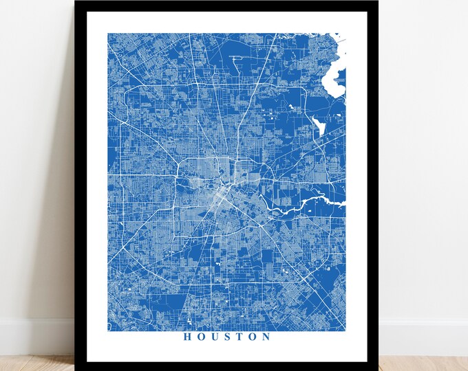 HOUSTON Map With Coordinates, Houston Map, Map Art, Map Print, Houston ...