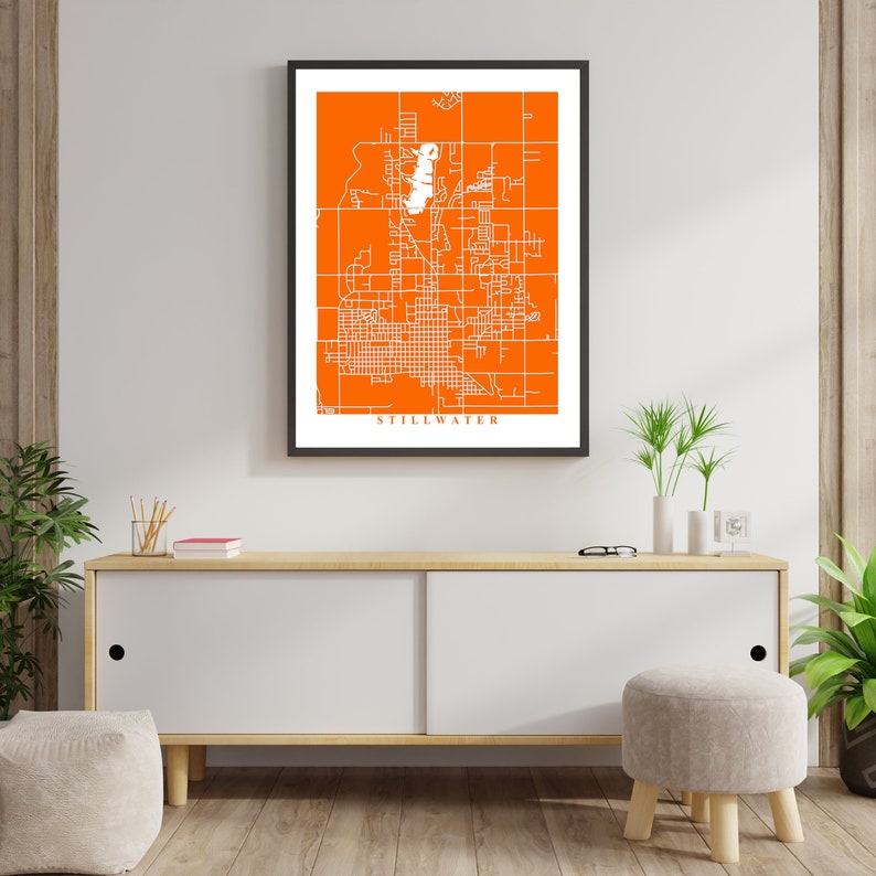 Stillwater Map Art Map Print Oklahoma Oklahoma State - Etsy