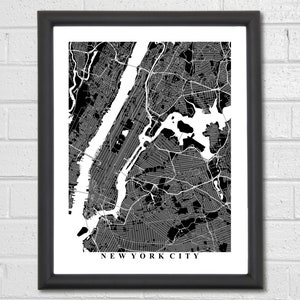 New York City Map Art Wall Art Print NYC Travel Gift | Etsy