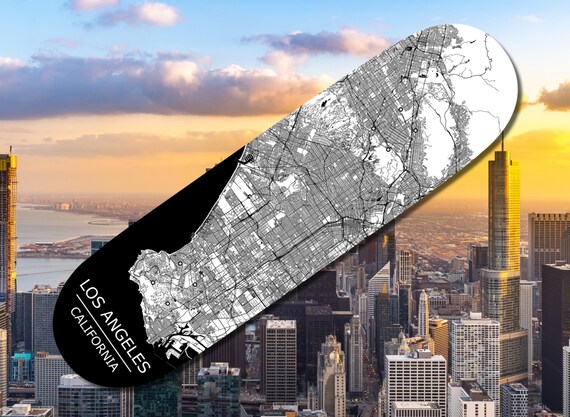 Los Angeles Skateboard Deck Map Art City Streets Wall Home - Etsy