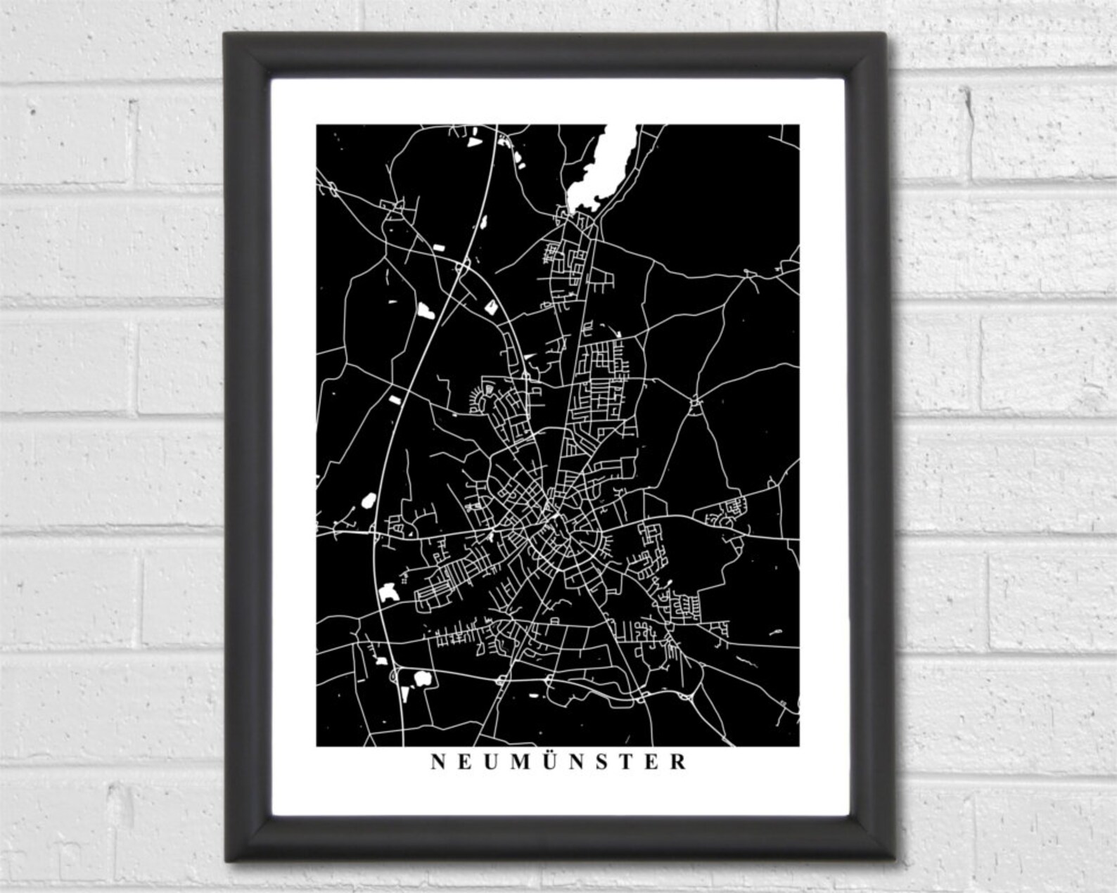 Neumünster Map Art City Streets Map Print Germany Custom - Etsy