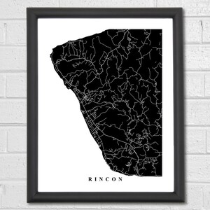 Rincon City Map Art City Map Puerto Rico Office Decor - Etsy