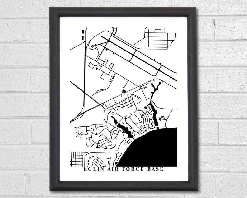 Eglin Air Force Base Map Art Streets Map Print Florida - Etsy