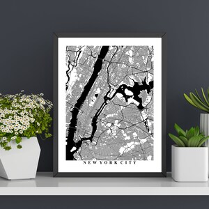 New York City Map Art Wall Art Print NYC Map Print of New York City ...