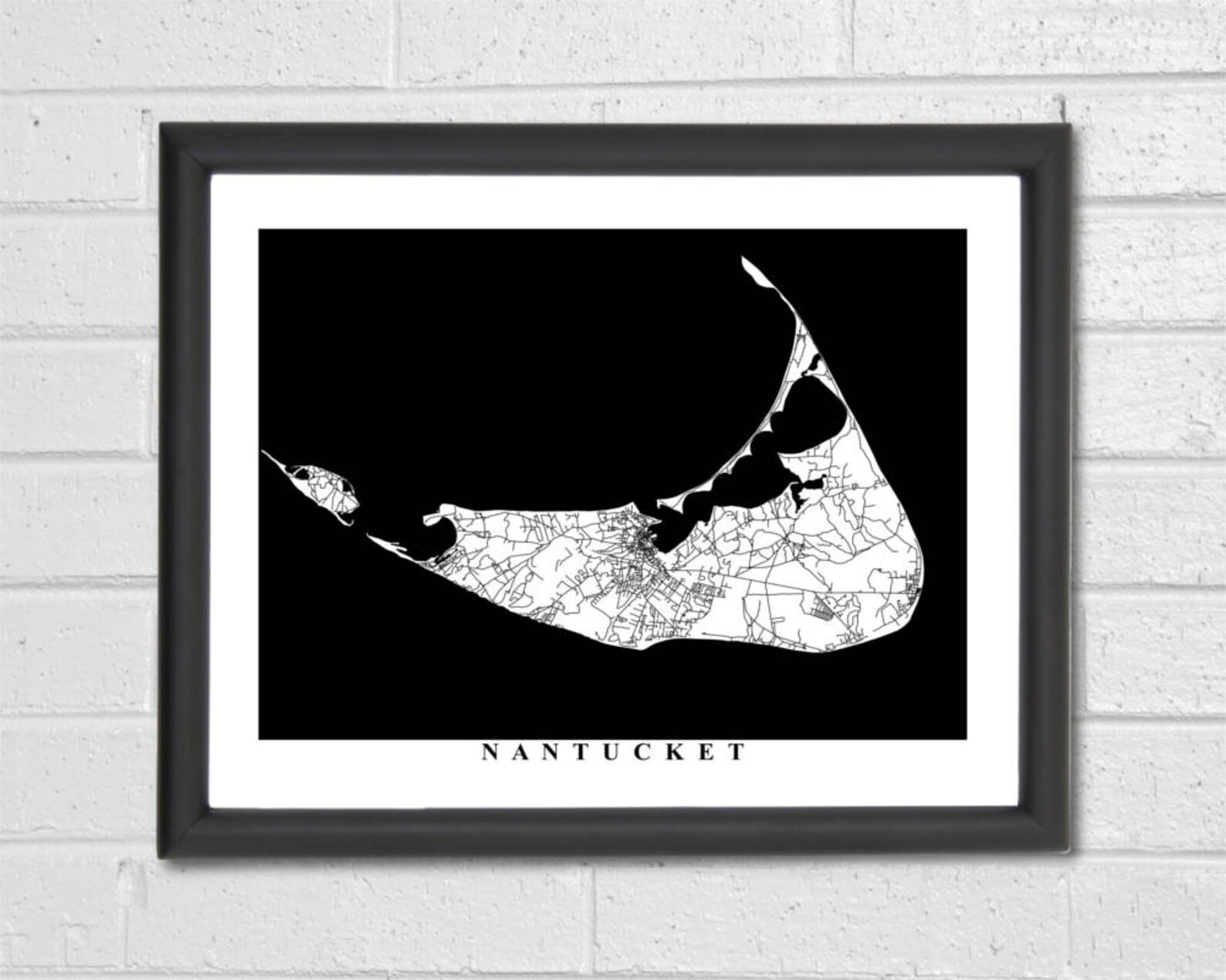 Nantucket Map Art City Maps Massachusetts Travel Map - Etsy