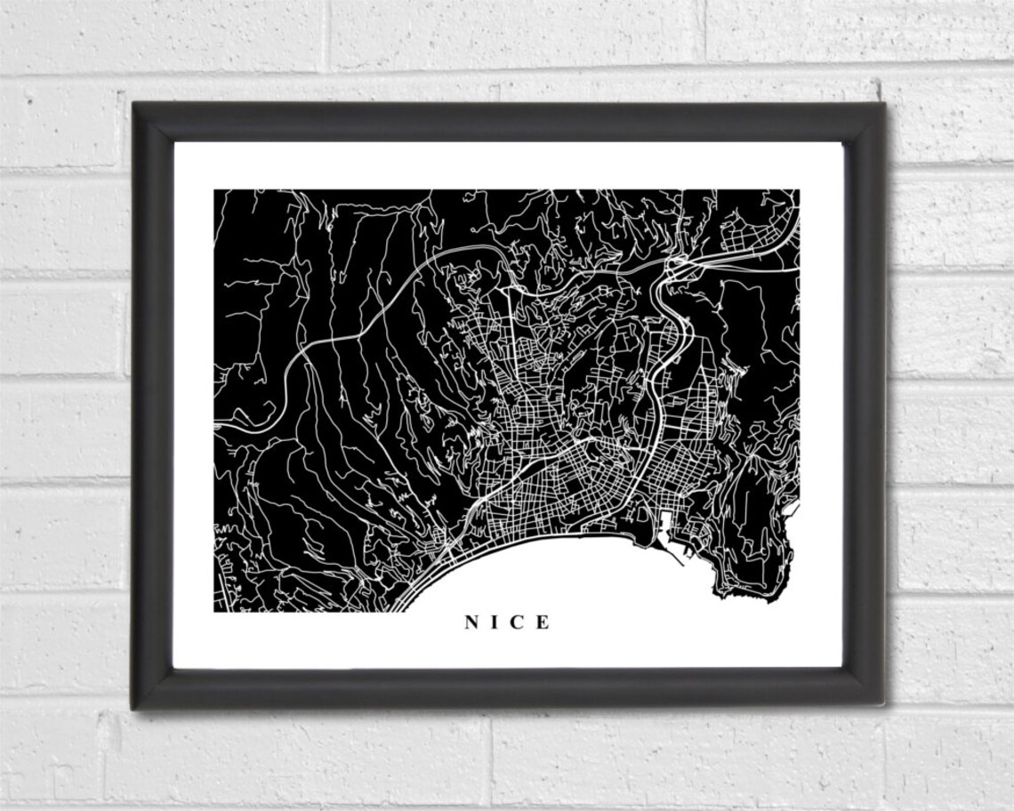 Nice Map Art Map Print France Europe Map Print Home | Etsy