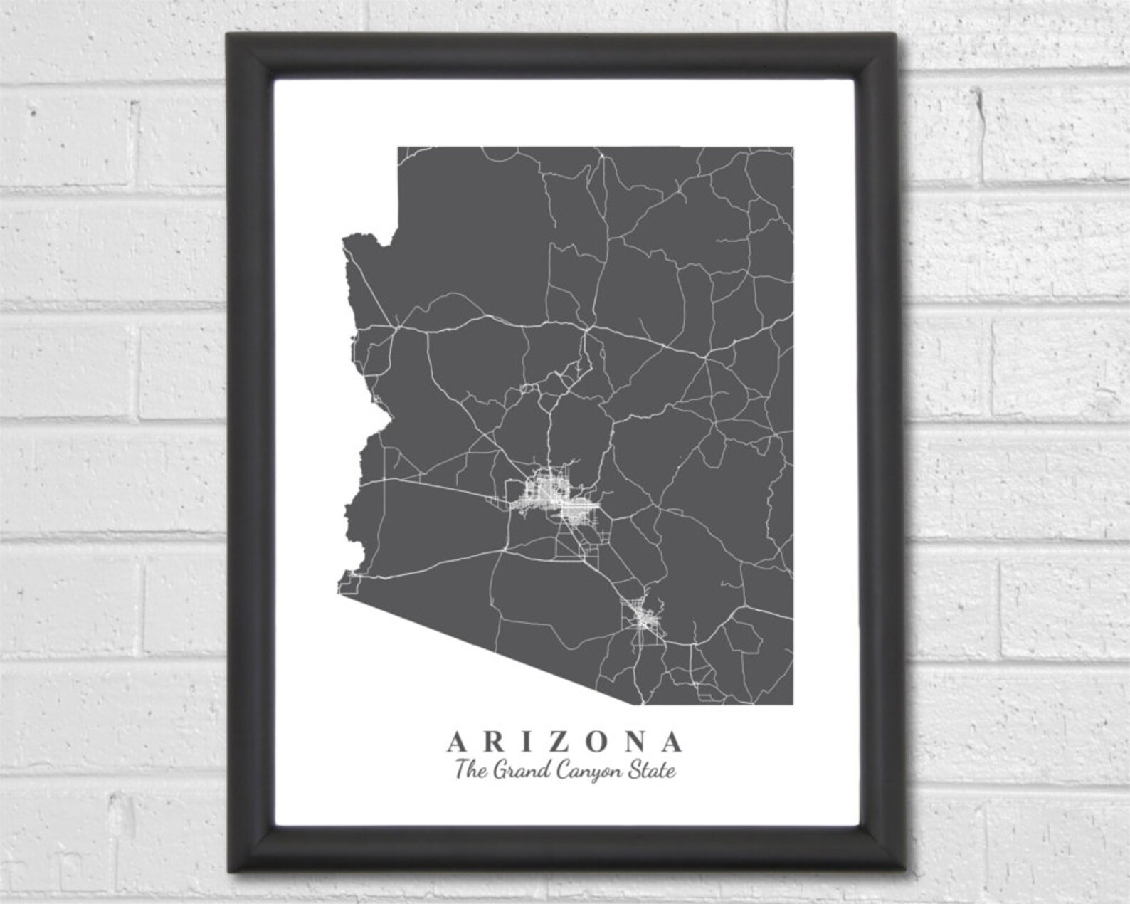 Arizona Map Art Map Print State Map Travel Gift - Etsy