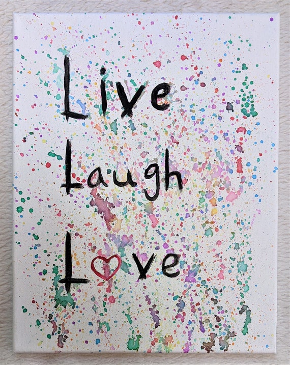 Original artwork Live Laugh Love on canvas | Etsy