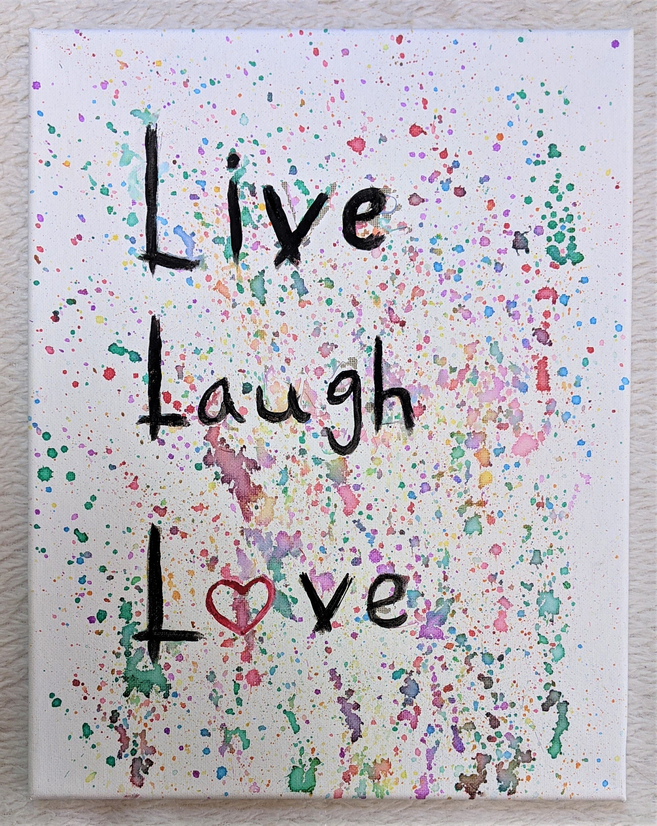 Original Artwork "live, Laugh, Love" on Canvas - Etsy