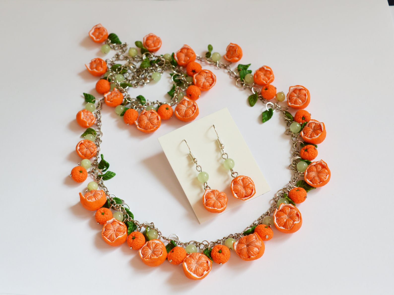 Realistic Tangerine Necklace Orange Fruit Jewelry - Etsy