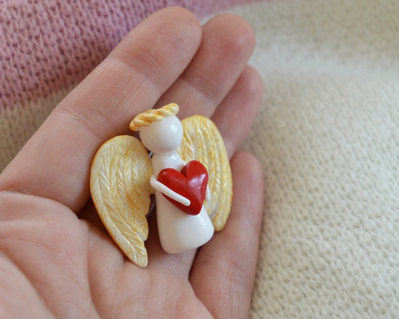 Angel With Red Heart Brooch, Valentine's Day Gift - Etsy