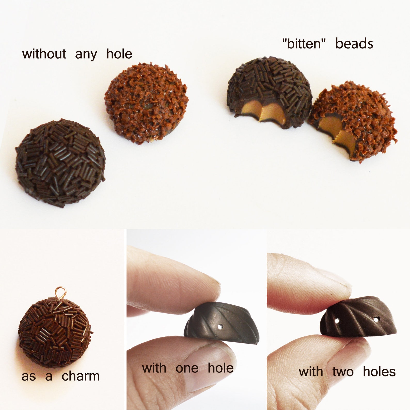 Miniature Realistic Chocolate Beads Truffle Charm for Decor - Etsy