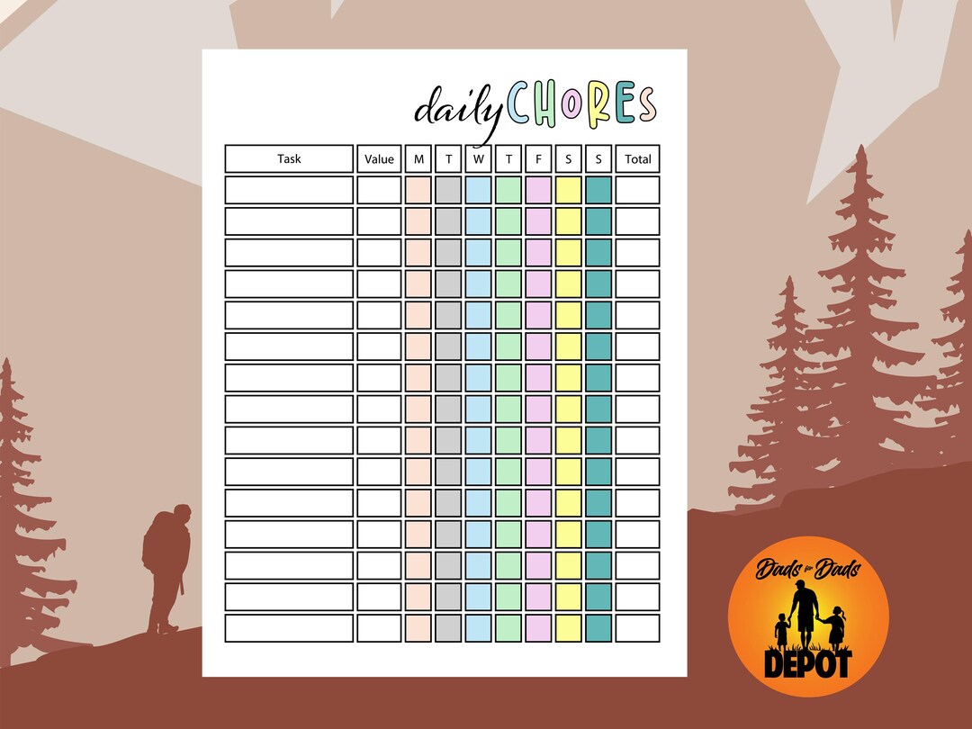 Fun Chore Chart for Kids: Make Responsibilities a Game! Printable Chore ...