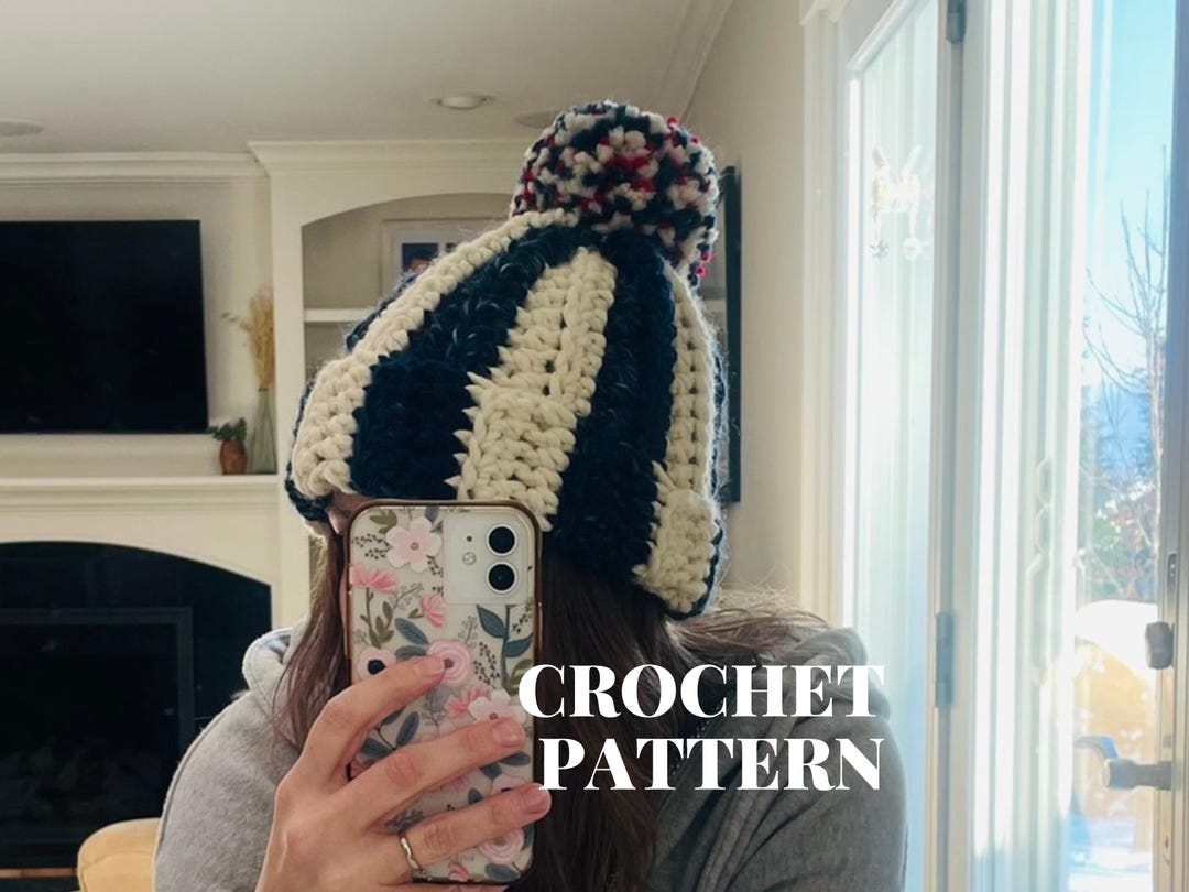 Buffalo Bills Crochet Hat Pattern – Chunky Pom Pom Beanie (PDF Pattern ...