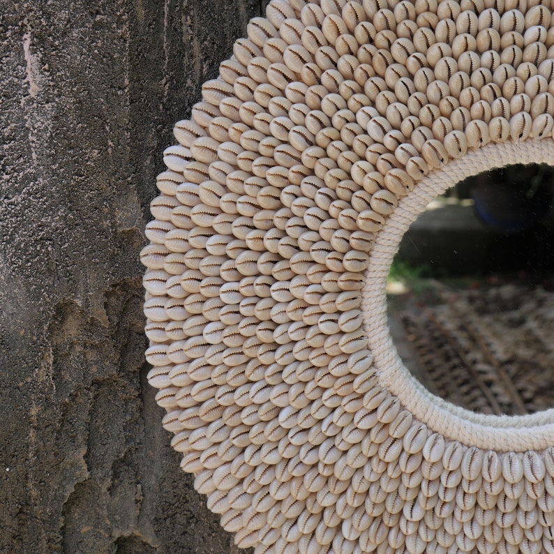 Cowrie Shell Mirror: Boho Beach House Wall Decor - Etsy
