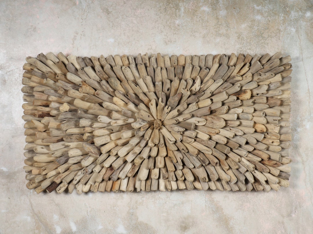 Square Natural Driftwood Wall Décor Coastal Wall Art For Beach House