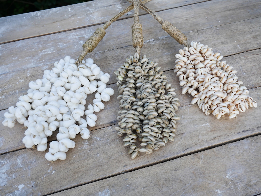 Pair of Handmade Boho Bed and Curtain Tassels With Sea Shells - Curtain ...