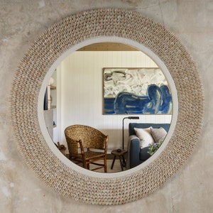 Cowrie Shell Round Mirror: Boho Coastal Wall Decor - Etsy