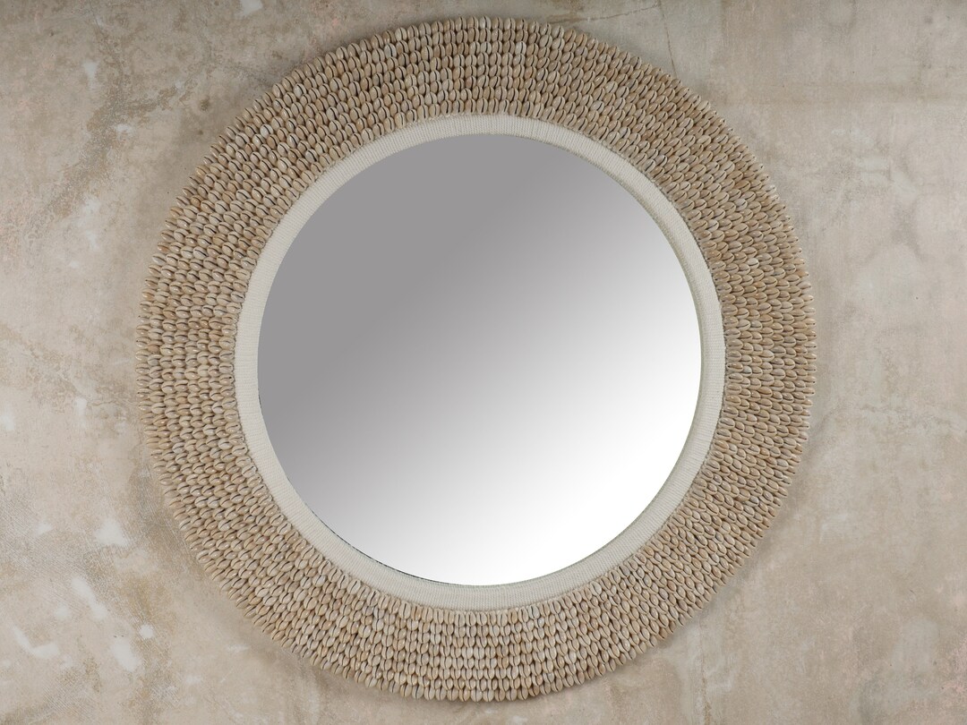 Cowrie Shell Round Mirror: Boho Coastal Wall Decor - Etsy