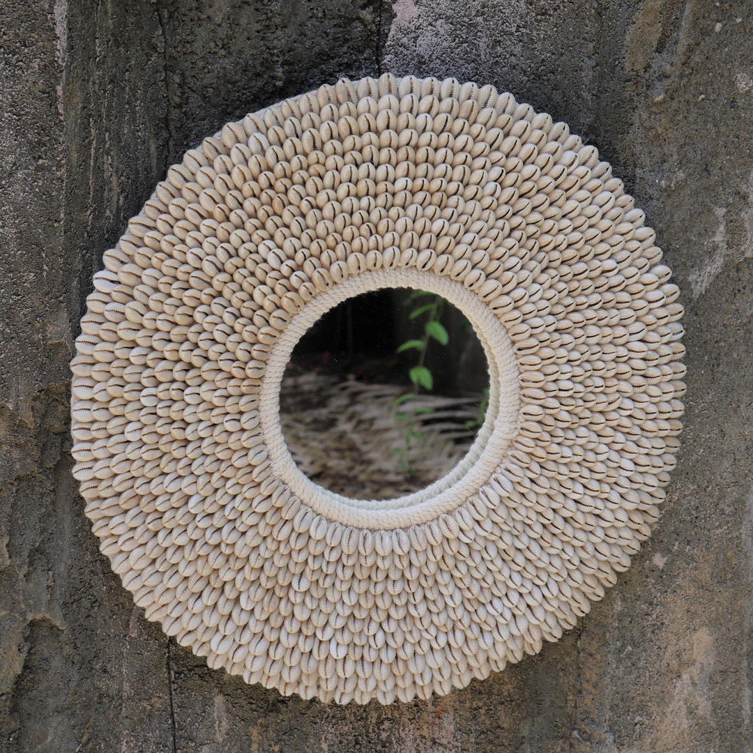 Papua Necklace Inspired Mirror - Cowrie Shell Mirror - Round Shell ...