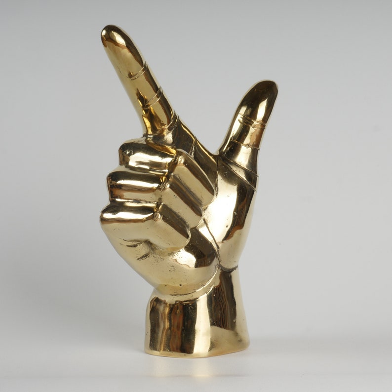 The Guns up Sign Guns Hand Sign Brass Guns Hand Sign - Etsy