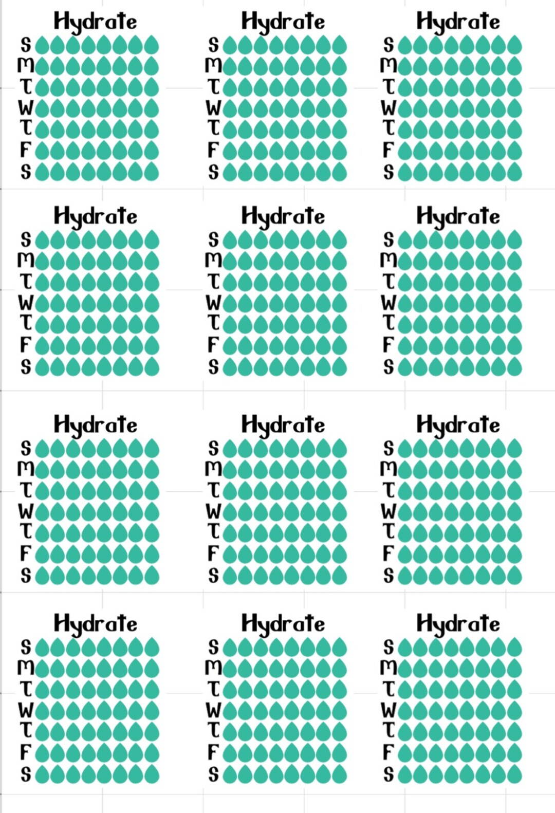 Hydration Reminder for Planner Instant Download - Etsy