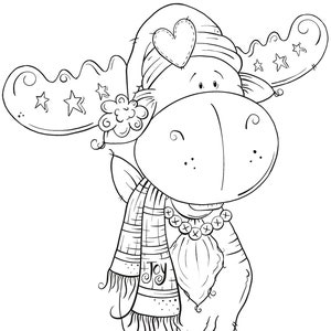 cute moose coloring pages
