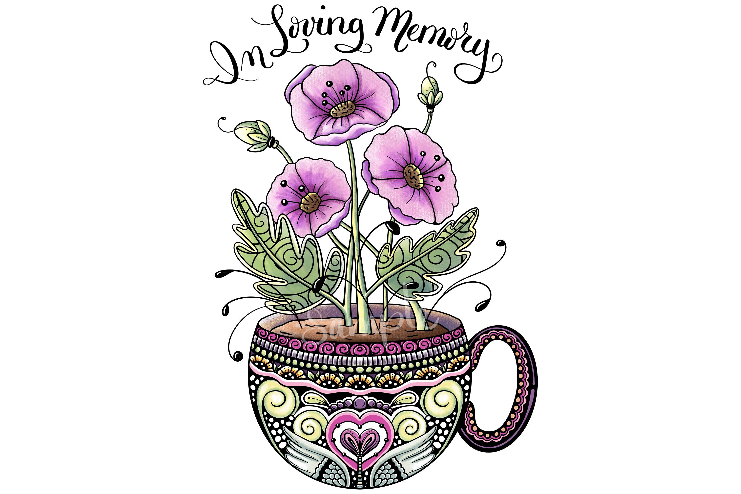 In Loving Memory Flowers - PNG Clipart Commercial Use Instant Digital ...