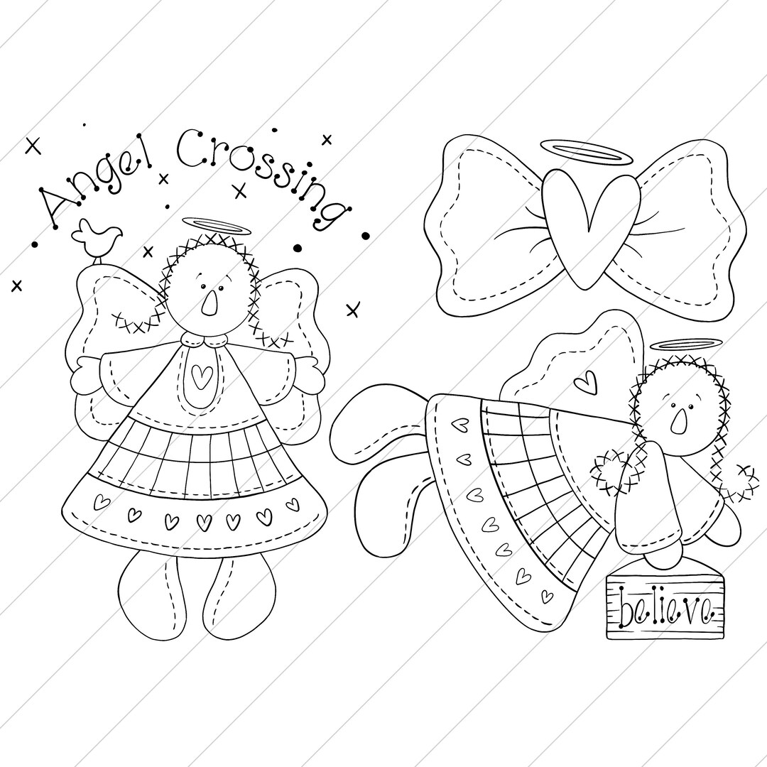 Angel Crossing Line Art - PNG Clipart Commercial Use Instant Digital ...