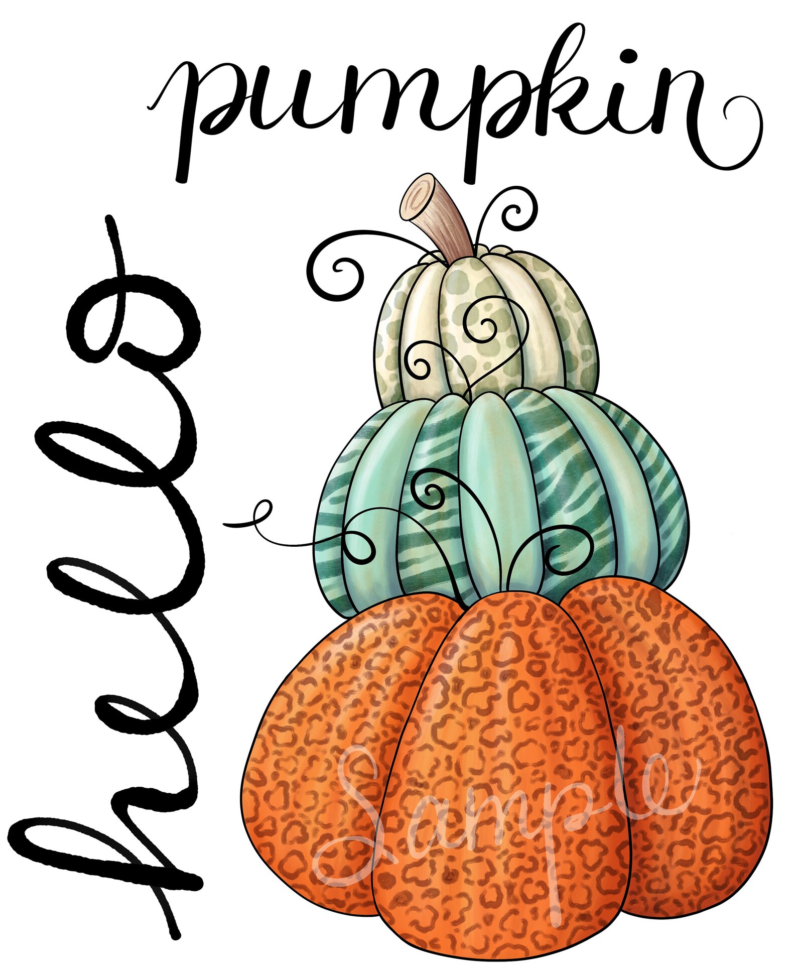 Hello Pumpkin Autumn Fall PNG Clipart Commercial Use Instant - Etsy