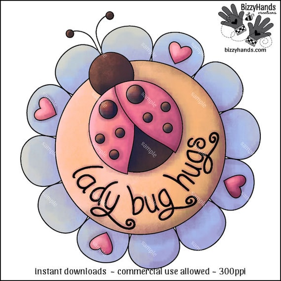 Ladybug Hugs PNG Clipart Commercial Use Instant Digital - Etsy