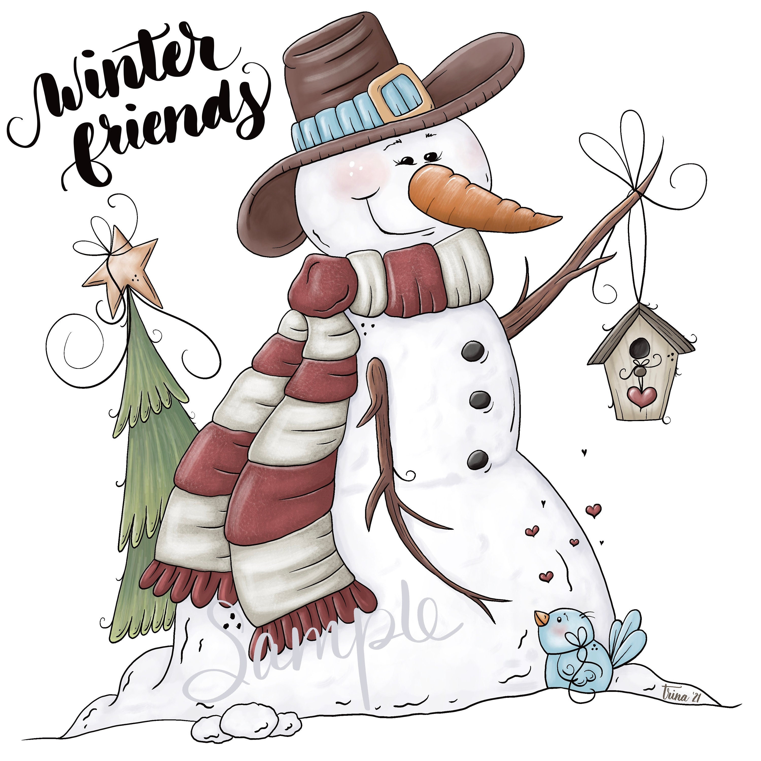 Winter Friends PNG Clipart Commercial Use Instant Digital - Etsy