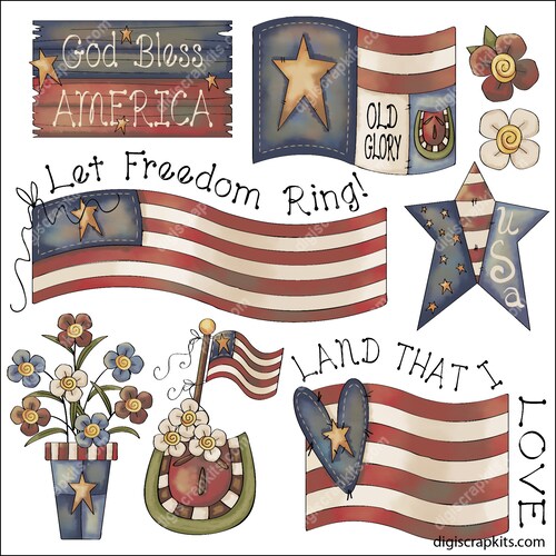Freedom Rings 1 Clip Art Designs Graphics Illustrations - Etsy