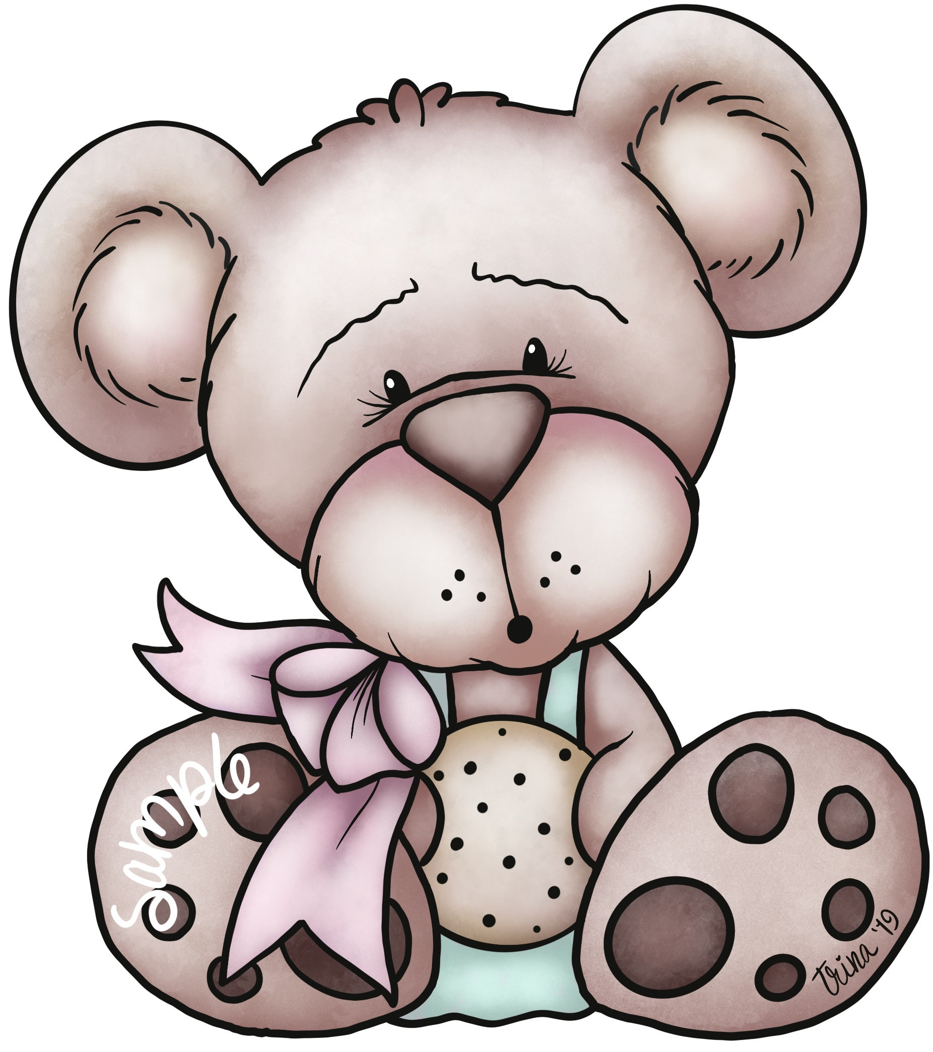 Cookie Bear - PNG Clipart Commercial Use Instant Digital Download Dye ...