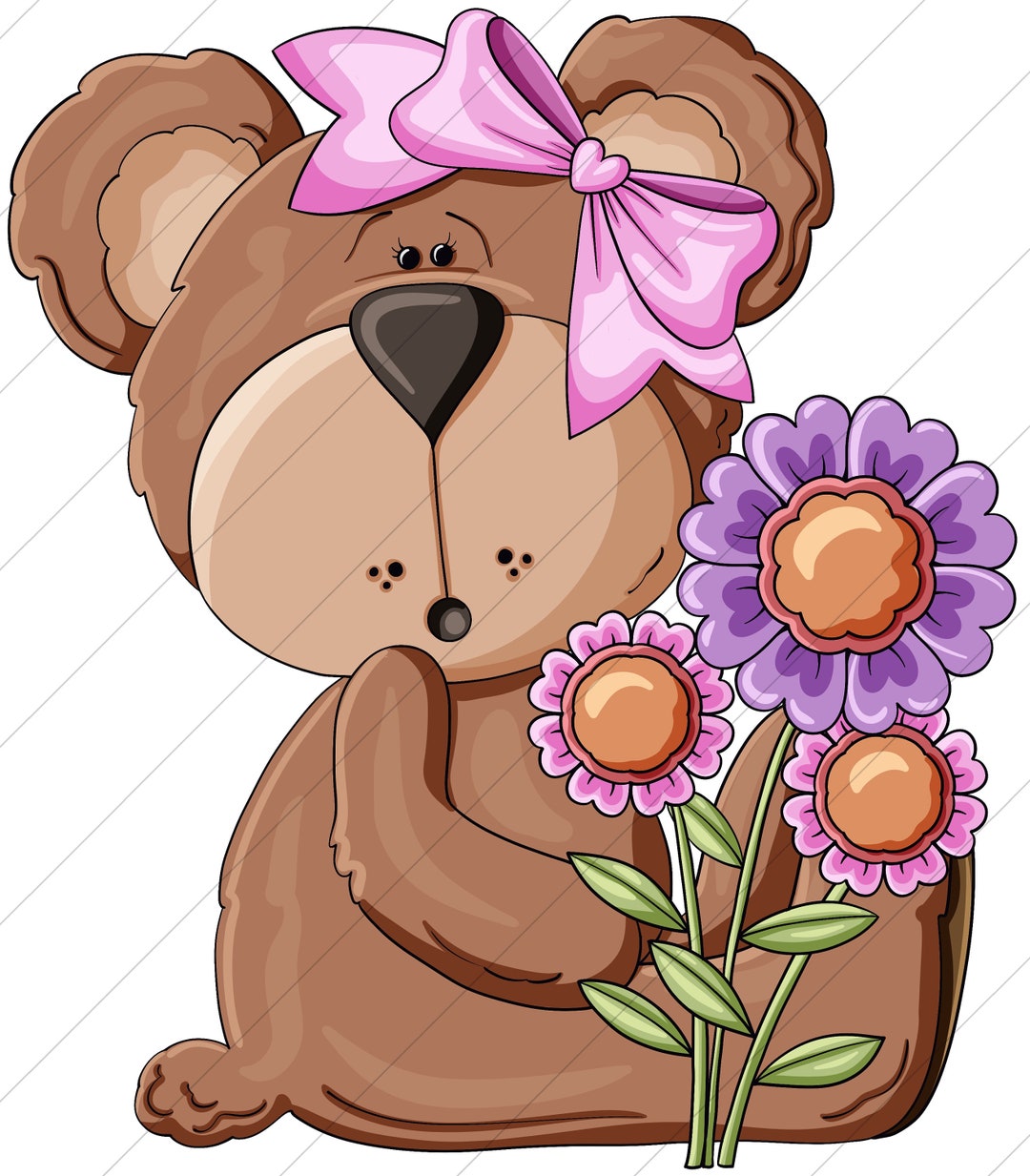 Spring Teddy Bear 2024 - PNG Clipart Commercial Use Instant Digital ...